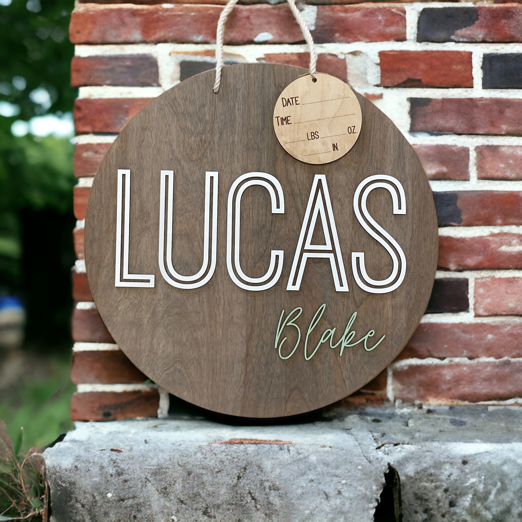 Hospital Door Hanger | Birth Announcement | Newborn Baby Sign – Harp & Timbrel