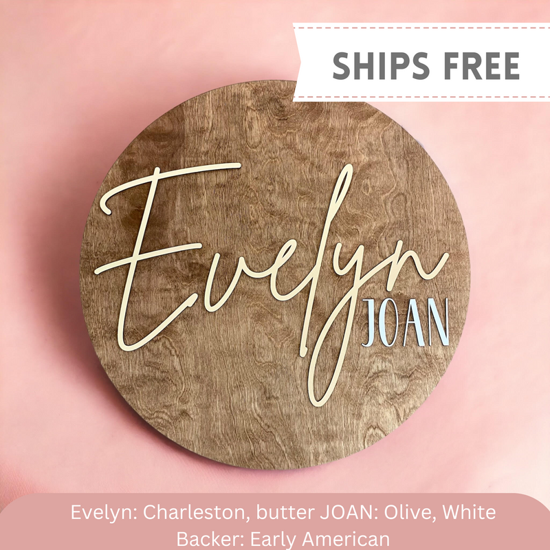 Round Name Sign – Harp & Timbrel