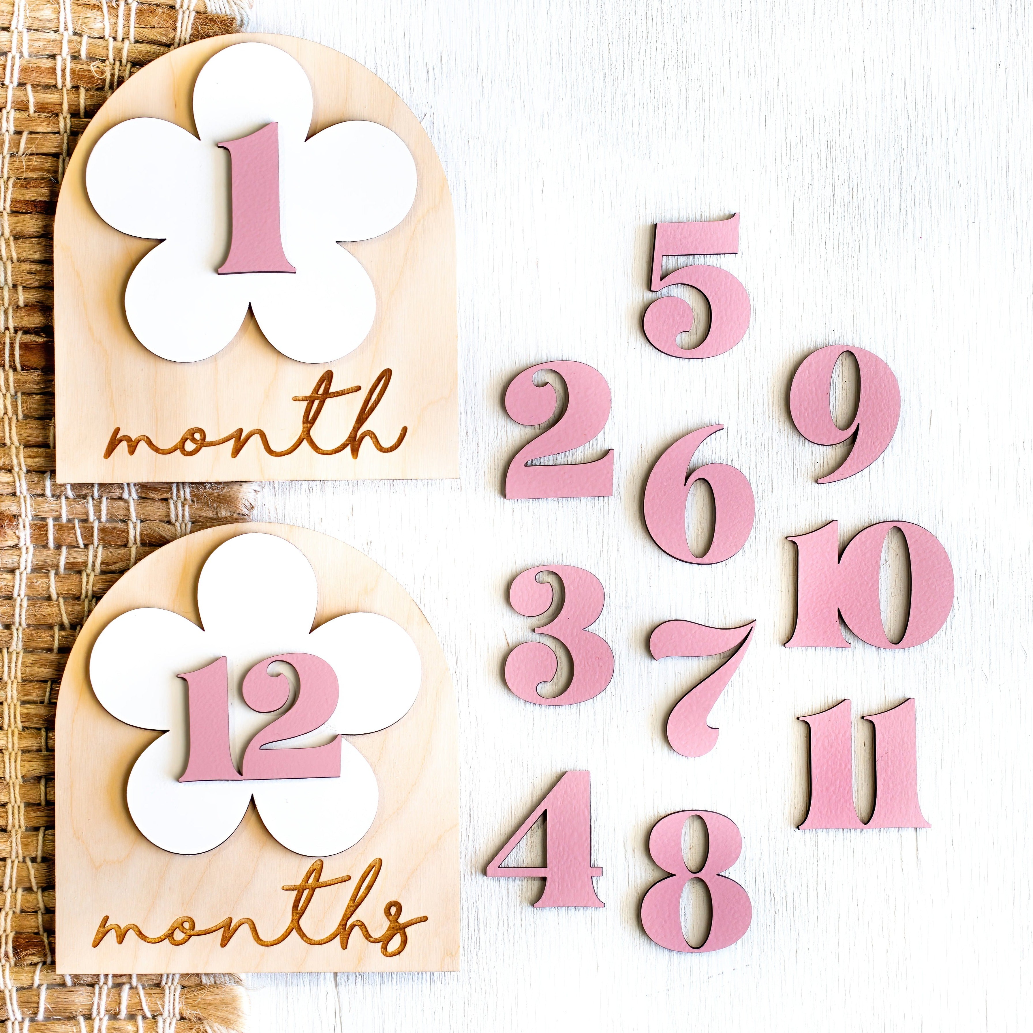 Baby Monthly Milestone for Girl | Boho Flower Milestones – Harp & Timbrel