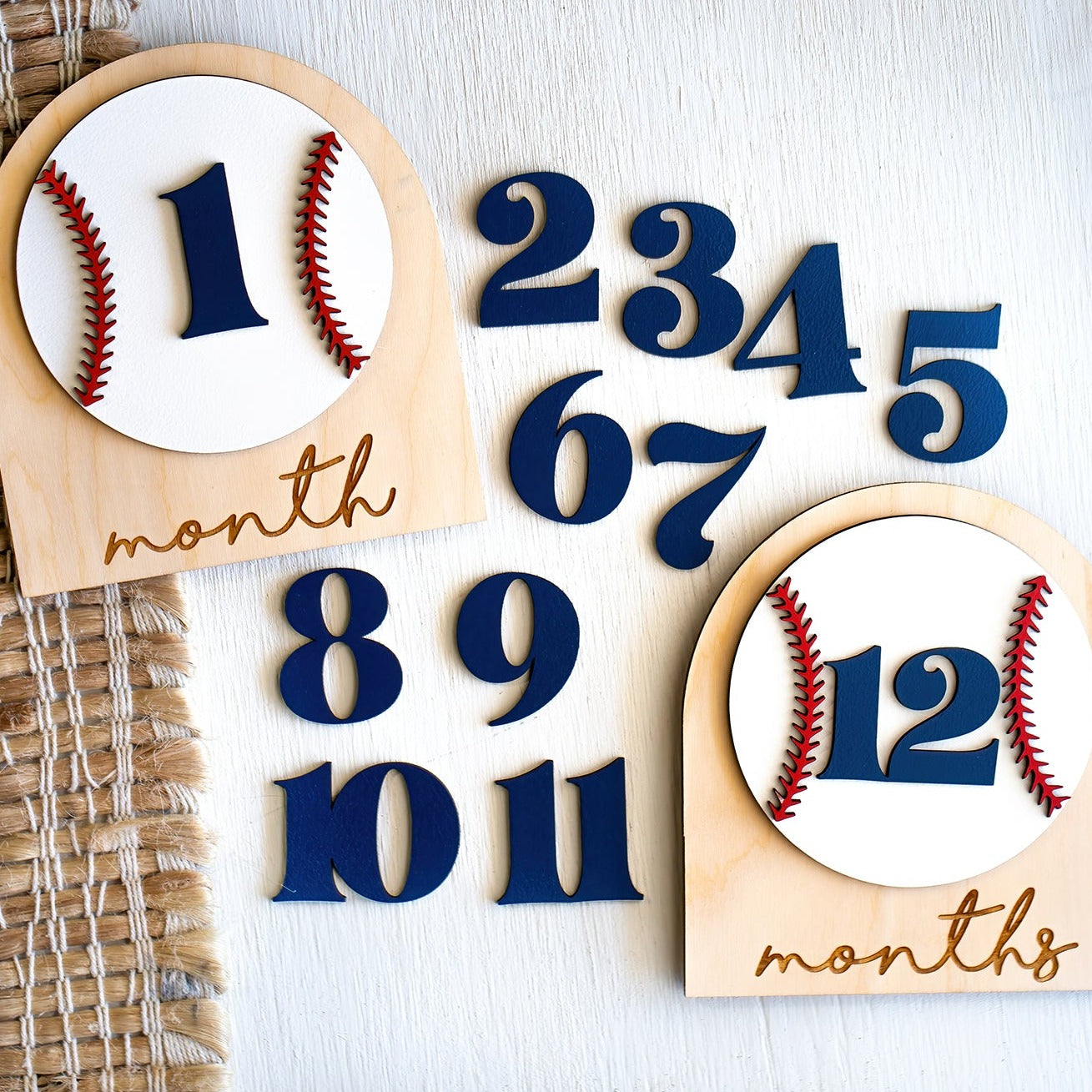 Baby Monthly Milestone Photo Prop | Baseball Milestones – Harp & Timbrel