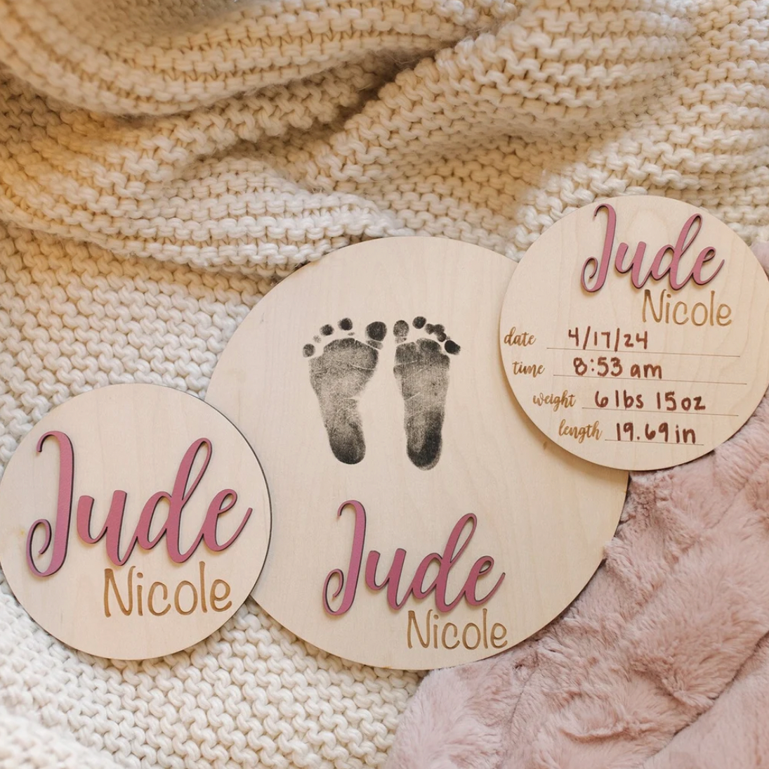 Baby Name Announcement Sign Birth Stat Sign | Newborn Announcement Sign ...